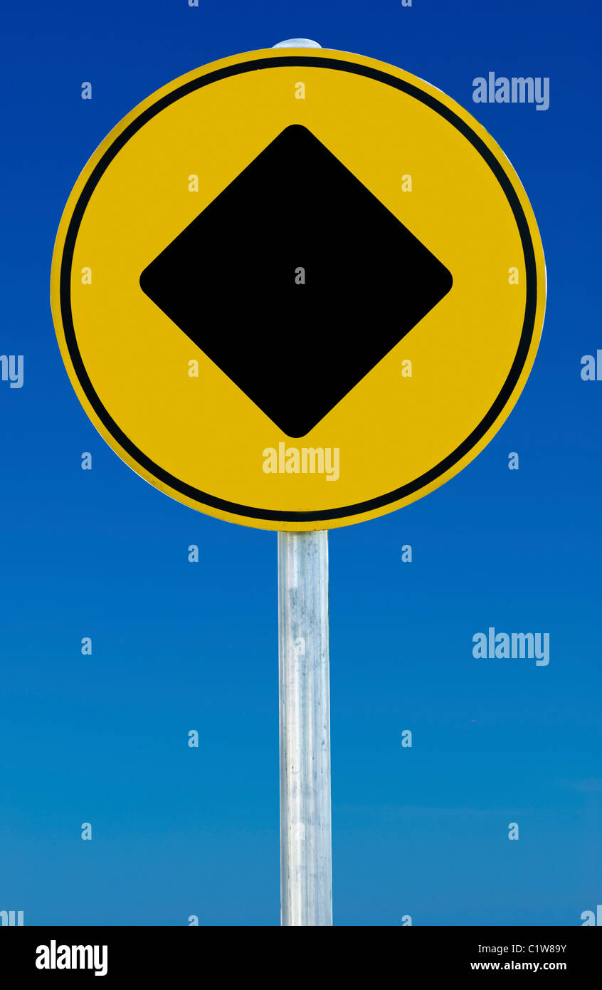 Blank orange diamond road sign hi-res stock photography and images - Alamy