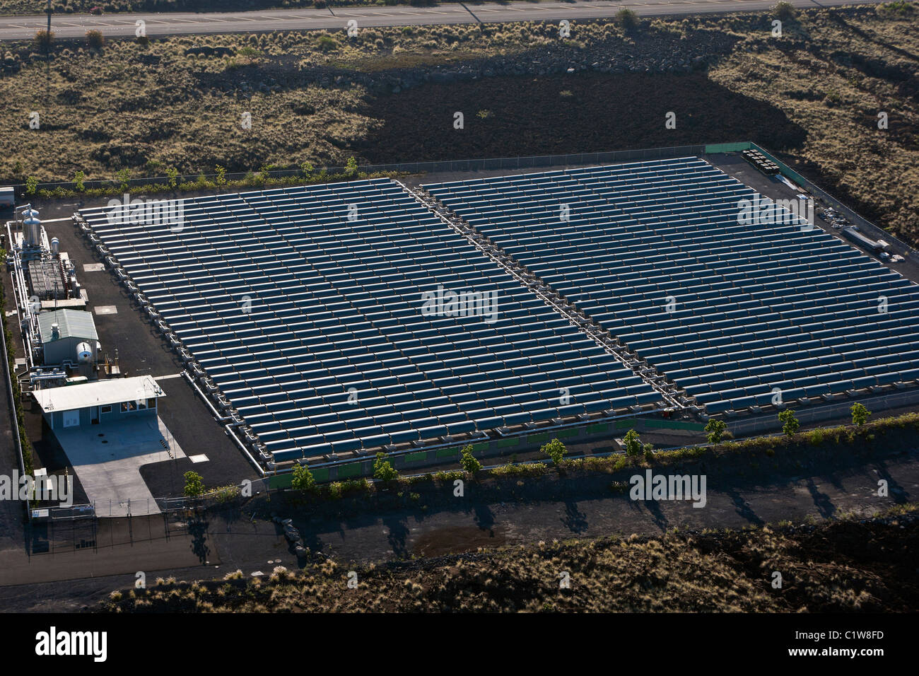 Hawaii, Aerial of solar energy panels for electricity Stock Photo - Alamy