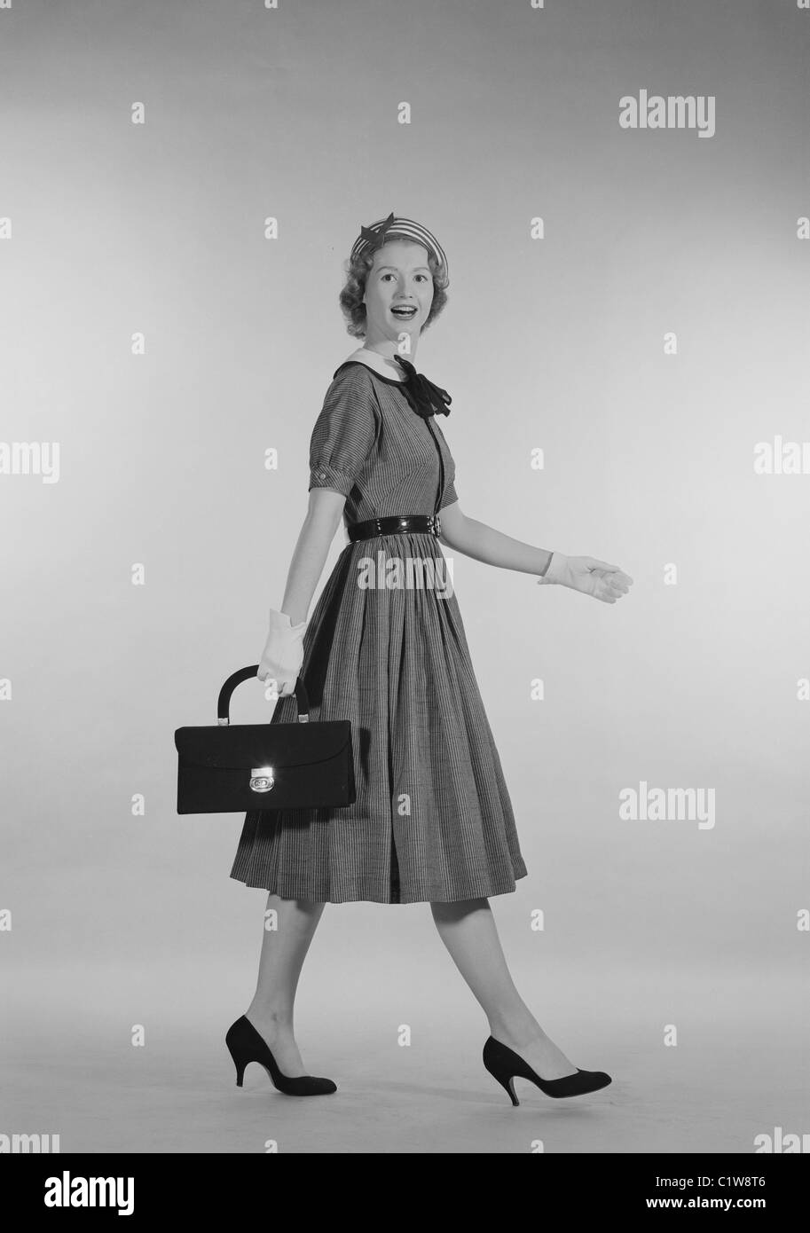 Full length confident woman Black and White Stock Photos & Images - Alamy