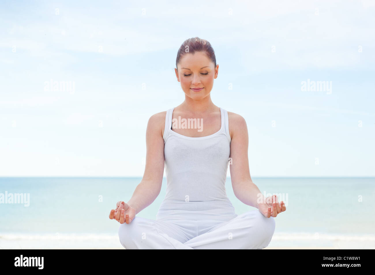 Healthy woman doing yoga Stock Photo - Alamy