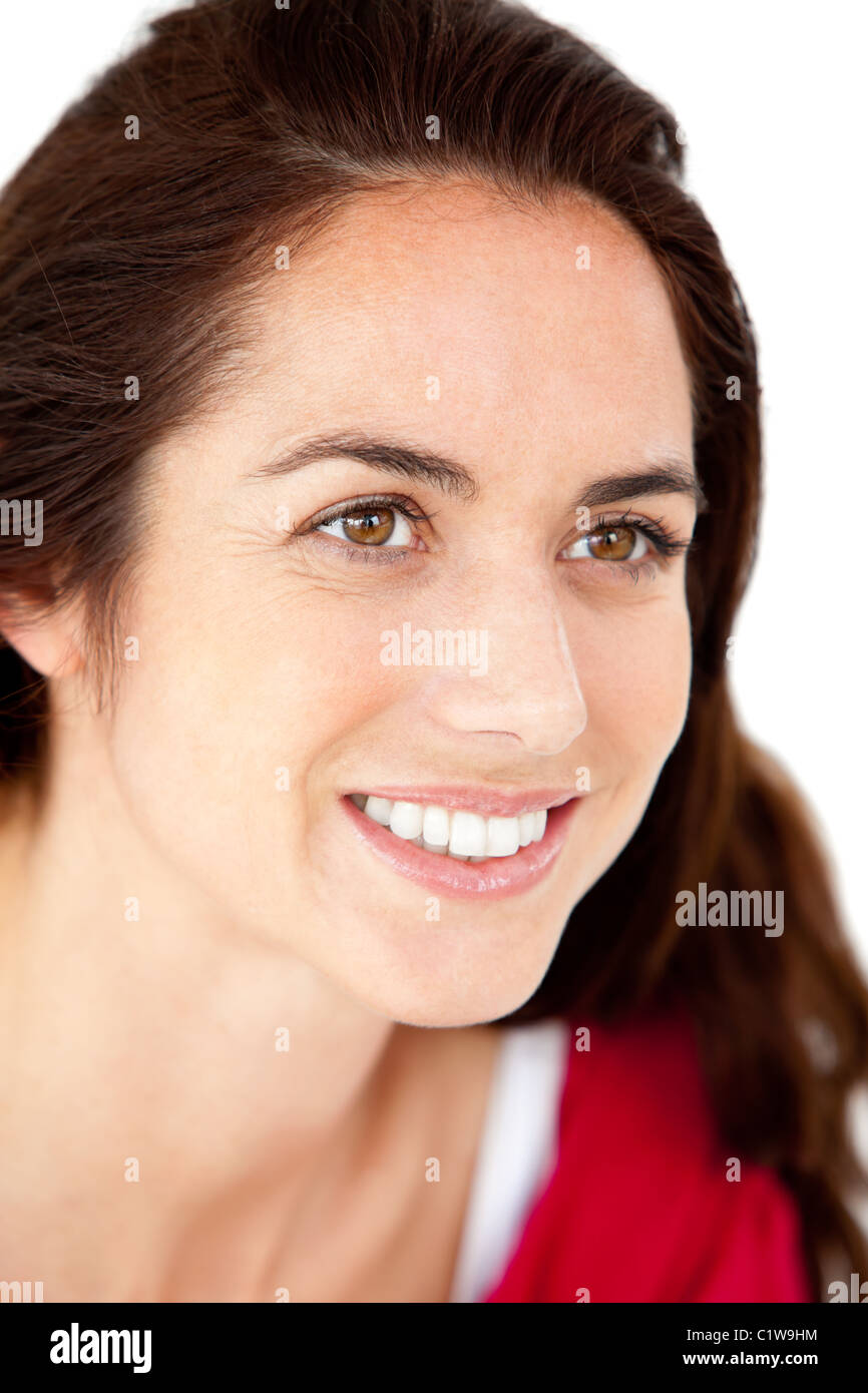 Portrait of a delighted woman smiling Stock Photo - Alamy