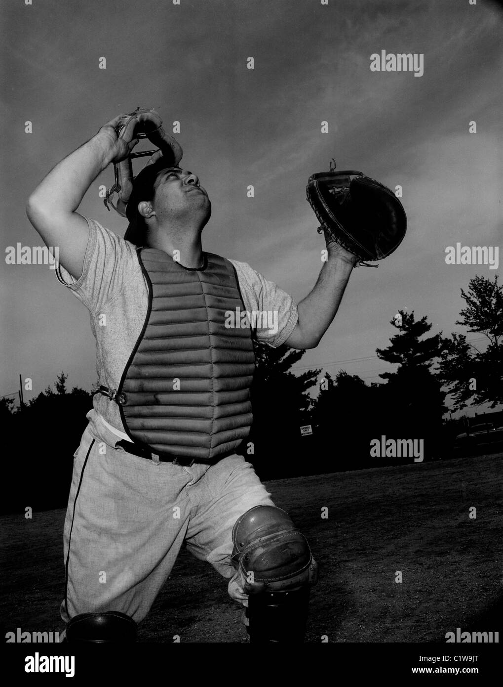 Baseball vintage catcher Black and White Stock Photos & Images - Alamy