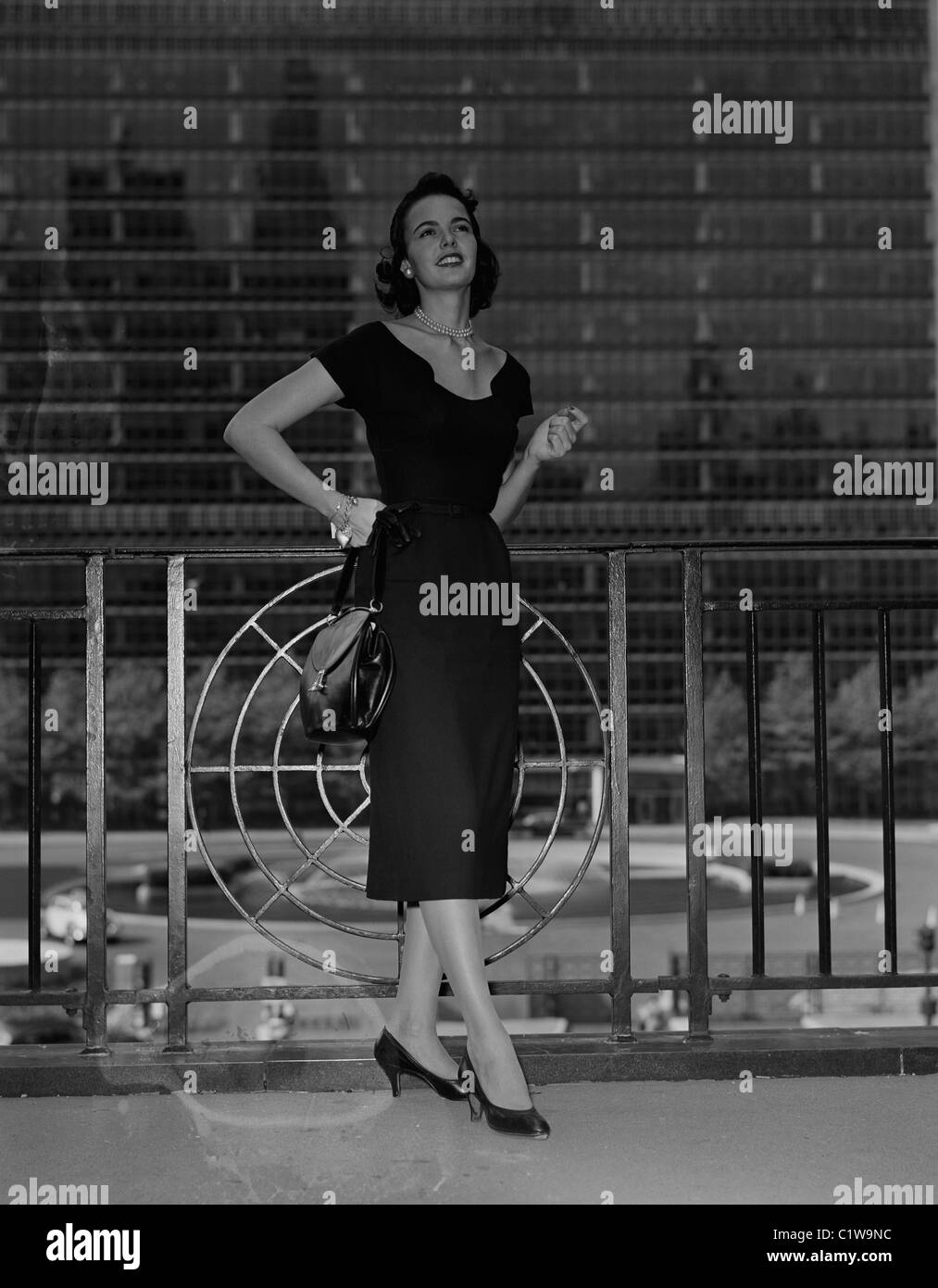 Posing outdoors in Black and White Stock Photos & Images - Alamy