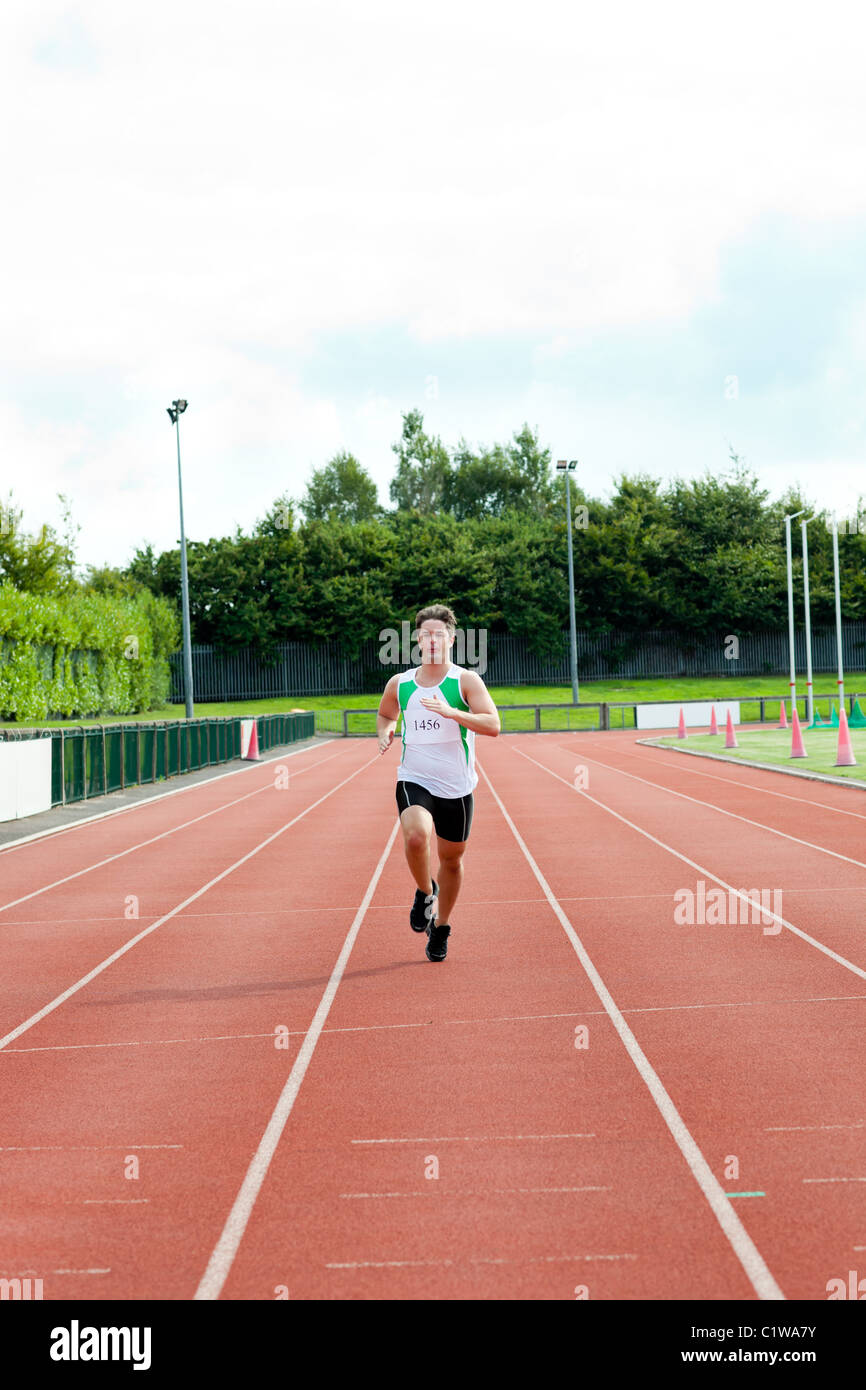 Male sprinter training Stock Photo - Alamy