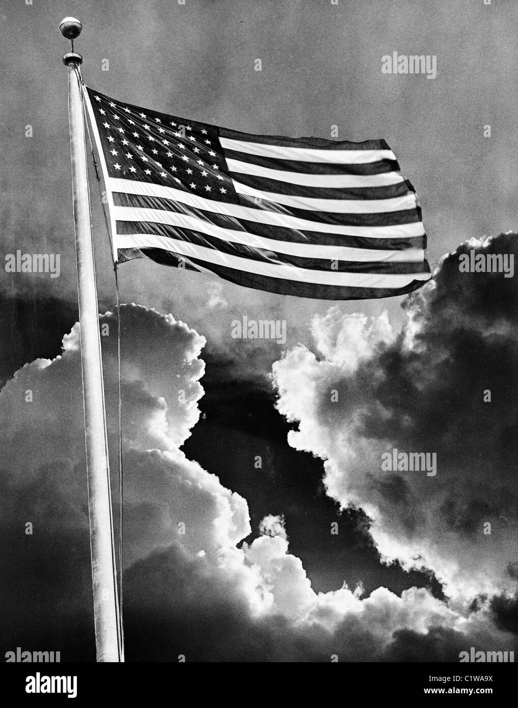 One american flag Black and White Stock Photos & Images - Alamy