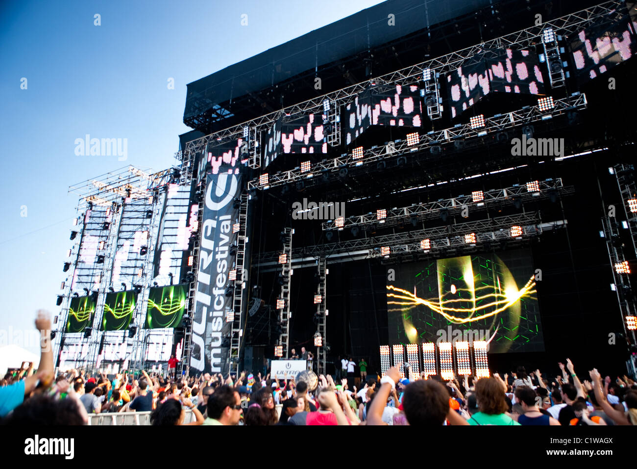 The Main Stage at the Ultra Music Festival in Miami, Florida, USA taken ...