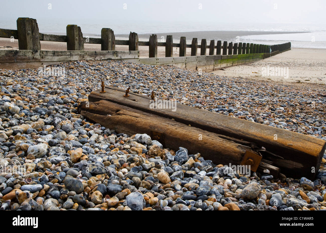 Driftwood on a Beach Stock Photo - Alamy