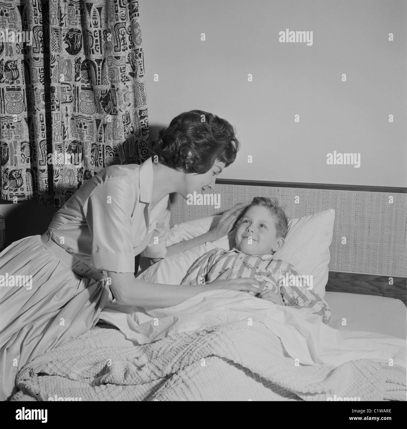 Mother son on one Black and White Stock Photos & Images - Alamy