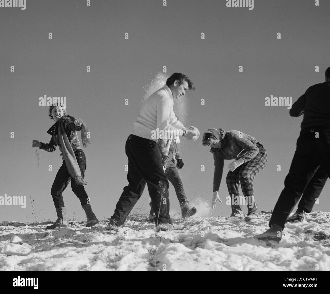 Youngsters playing Black and White Stock Photos & Images - Alamy