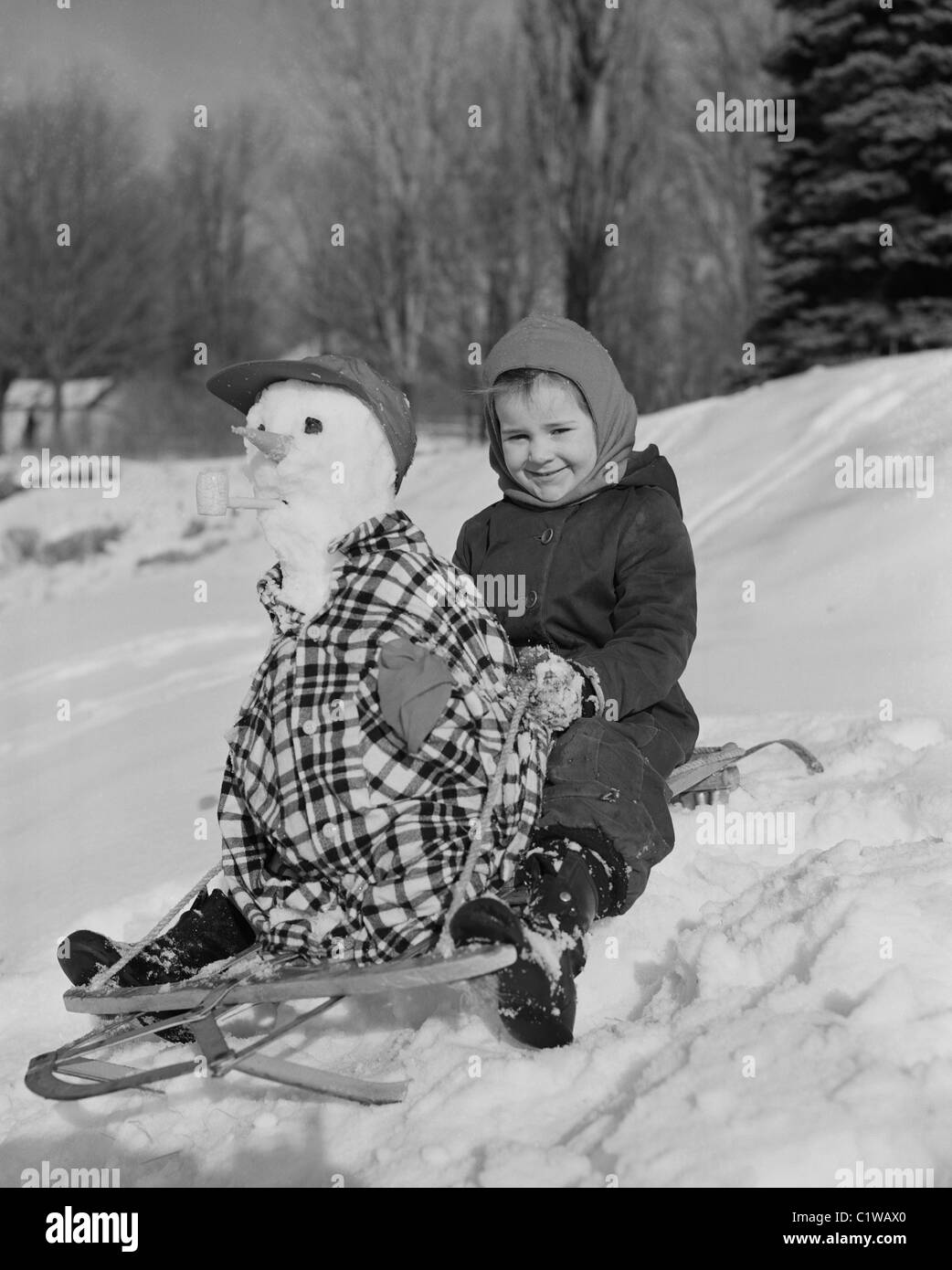 Black and white sled hi-res stock photography and images - Alamy