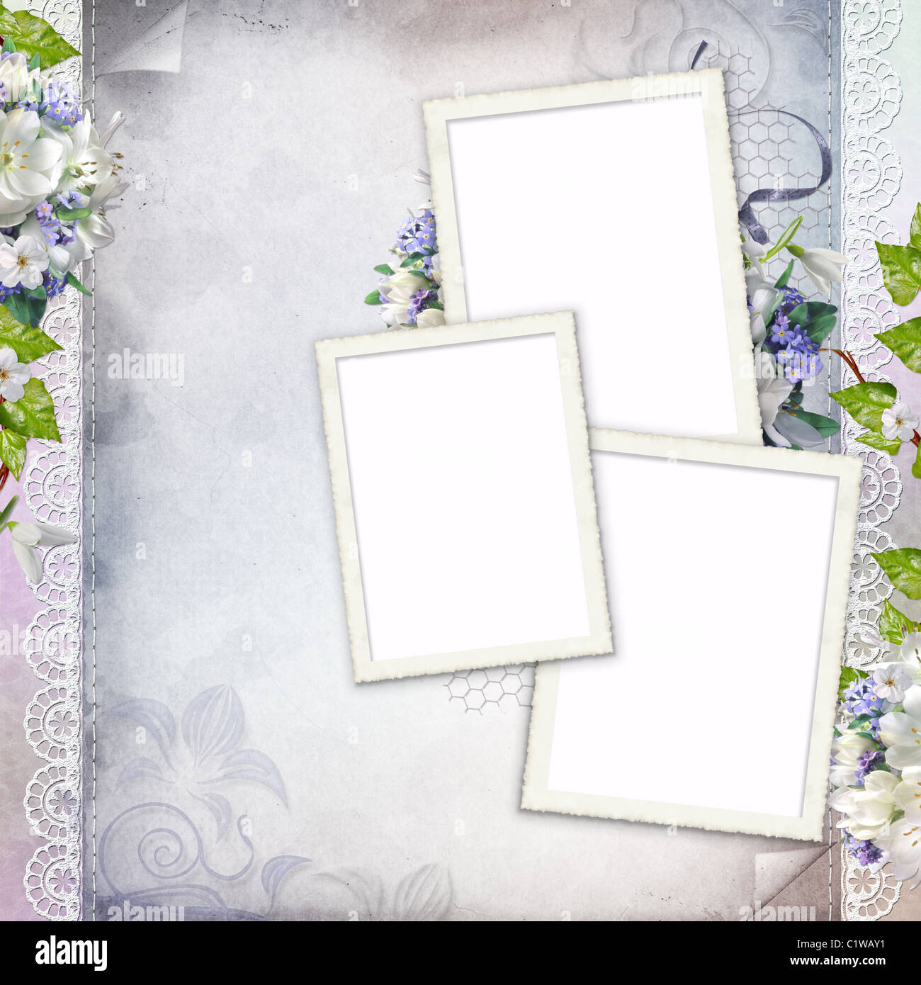 Beautiful frame for three photos Stock Photo - Alamy