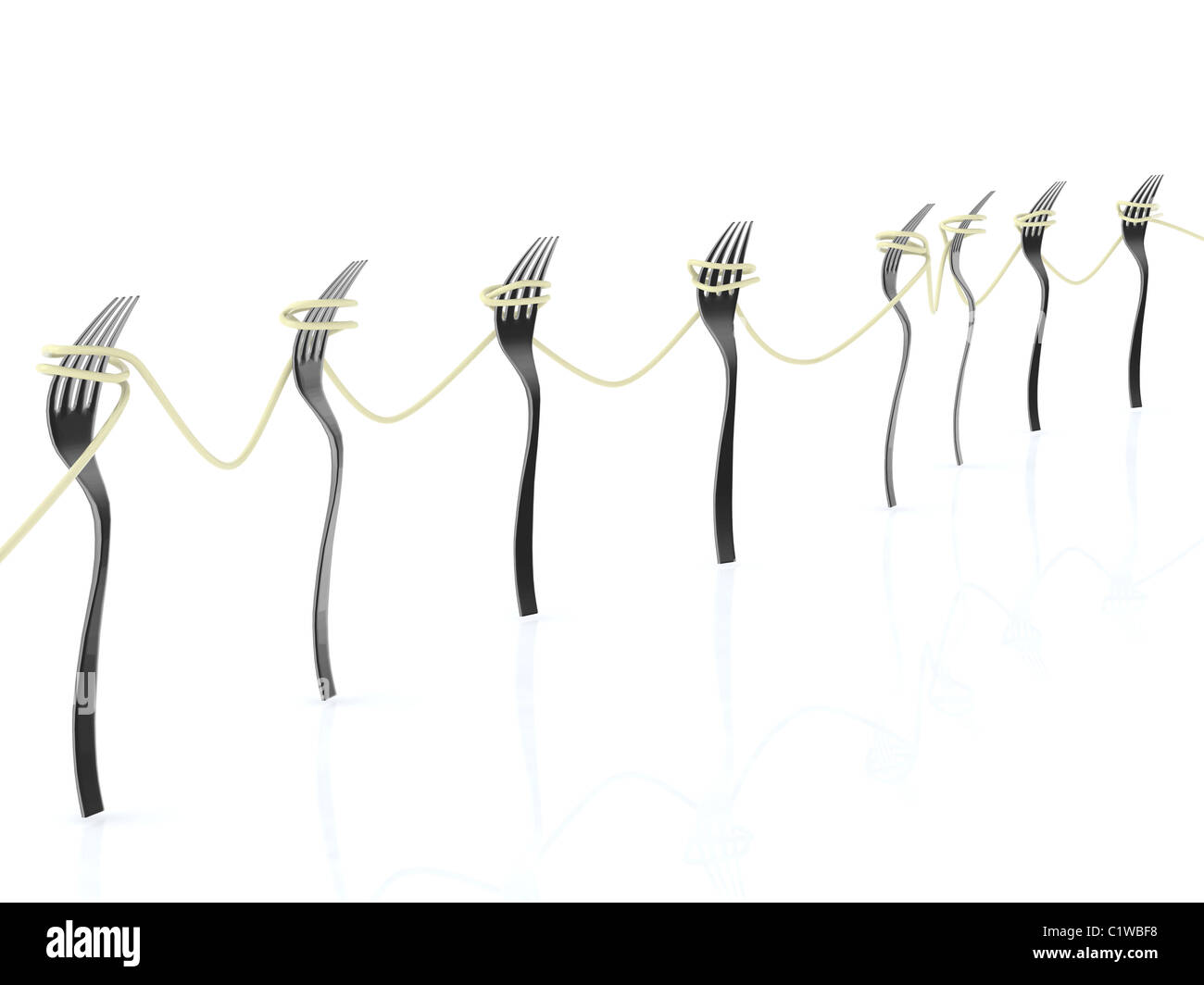 forks and spaghetti as electricity pylons Stock Photo - Alamy