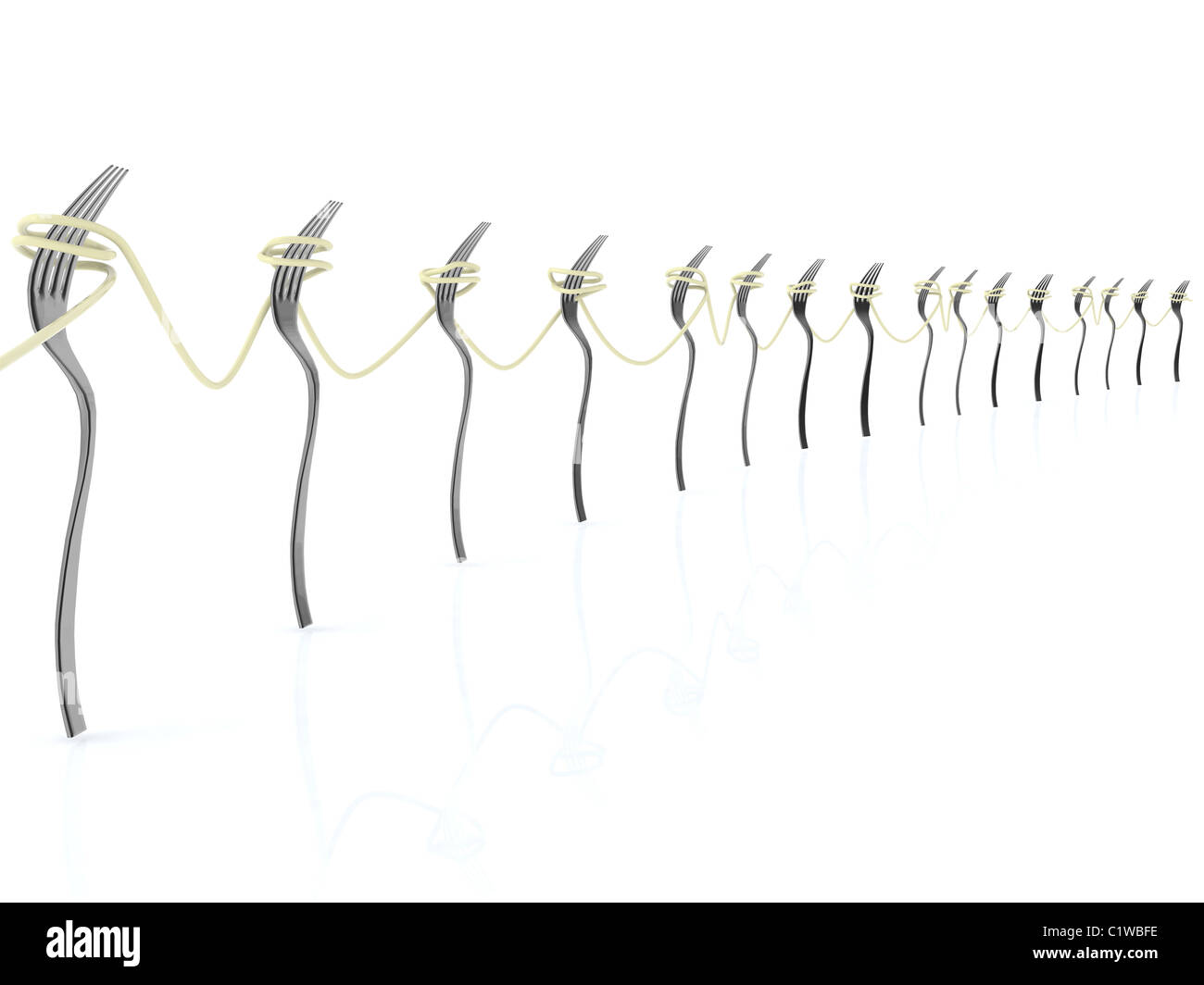 forks and spaghetti as electricity pylons Stock Photo - Alamy