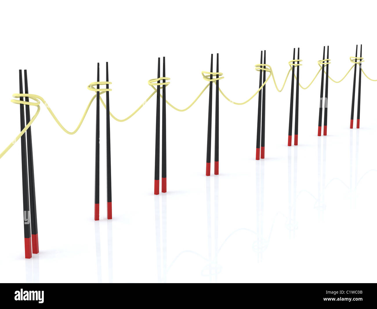 chopsticks and spaghetti as electricity pylons Stock Photo - Alamy