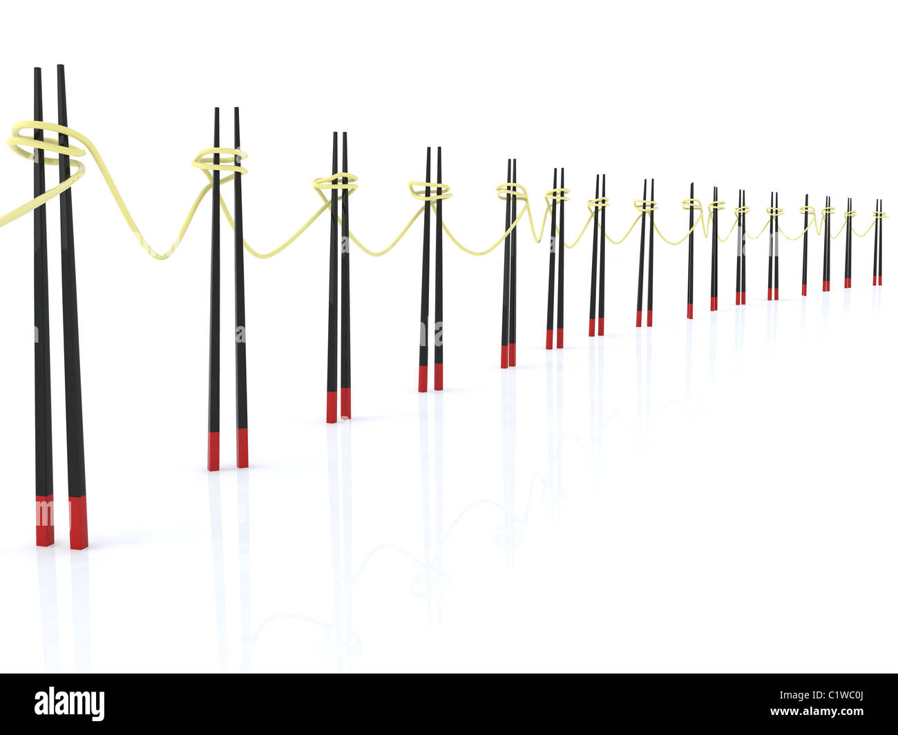 chopsticks and spaghetti as electricity pylons Stock Photo - Alamy