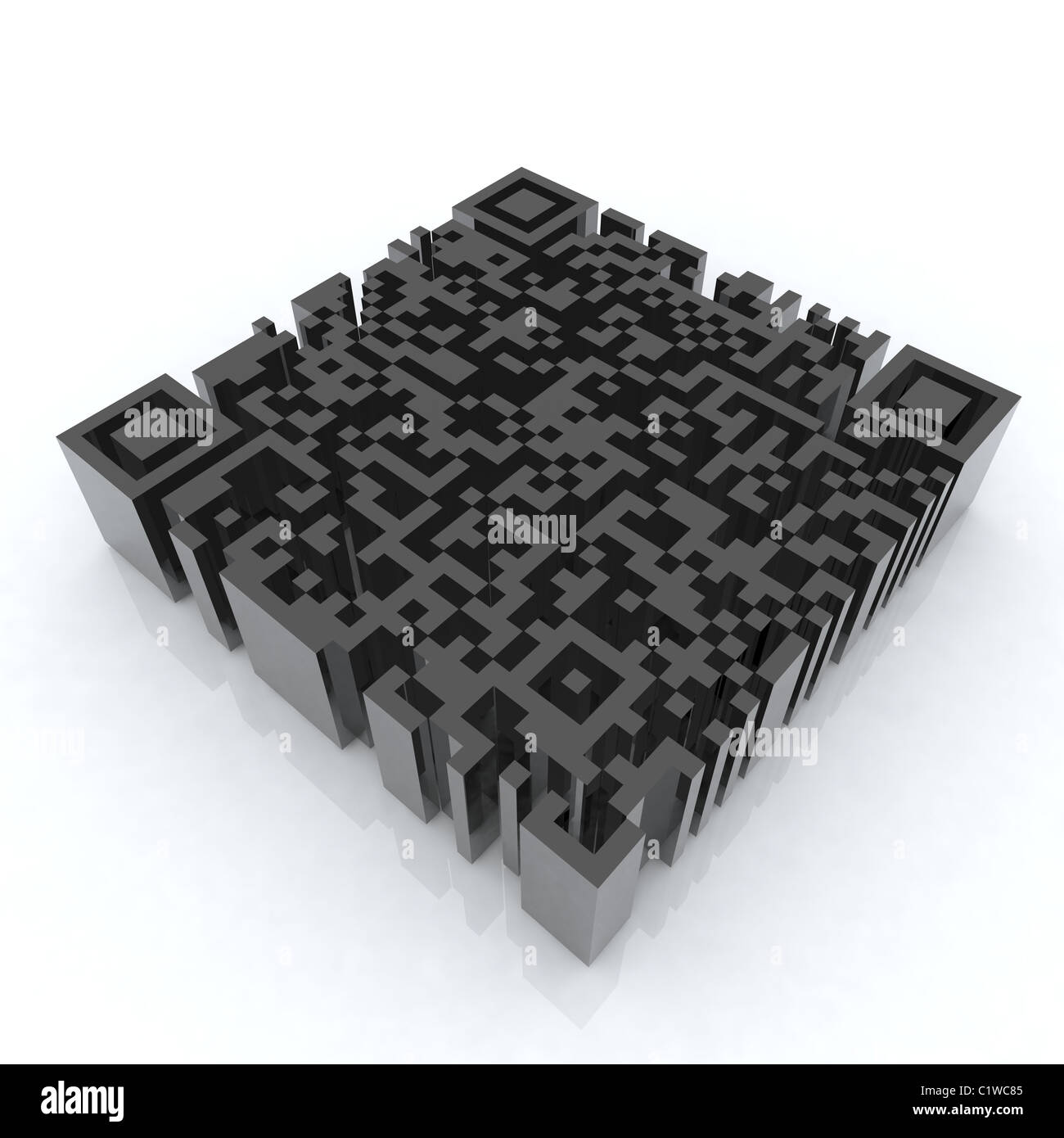 big barcode qr 3d illustration Stock Photo - Alamy