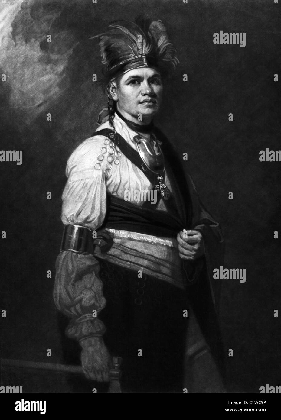 Vintage portrait print of Mohawk military and political leader Joseph ...