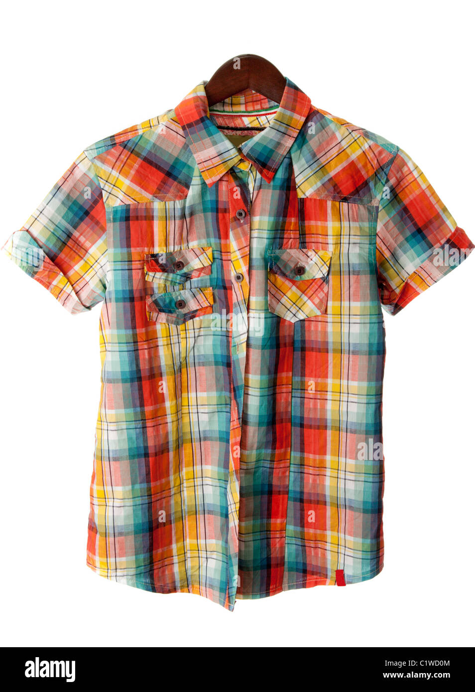 Blue green plaid shirt Cut Out Stock Images & Pictures - Alamy
