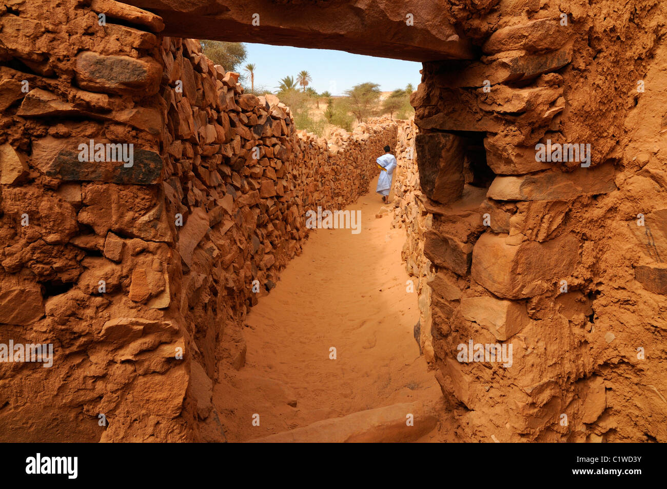 Mauretania, Ouadane, ruins of ancient city Stock Photo - Alamy