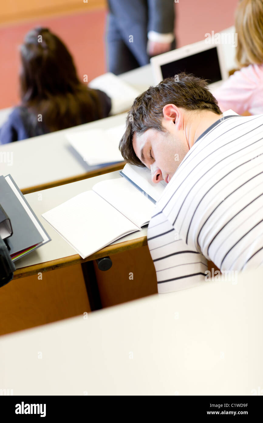 Bored student sleeping during lecture hi-res stock photography and ...