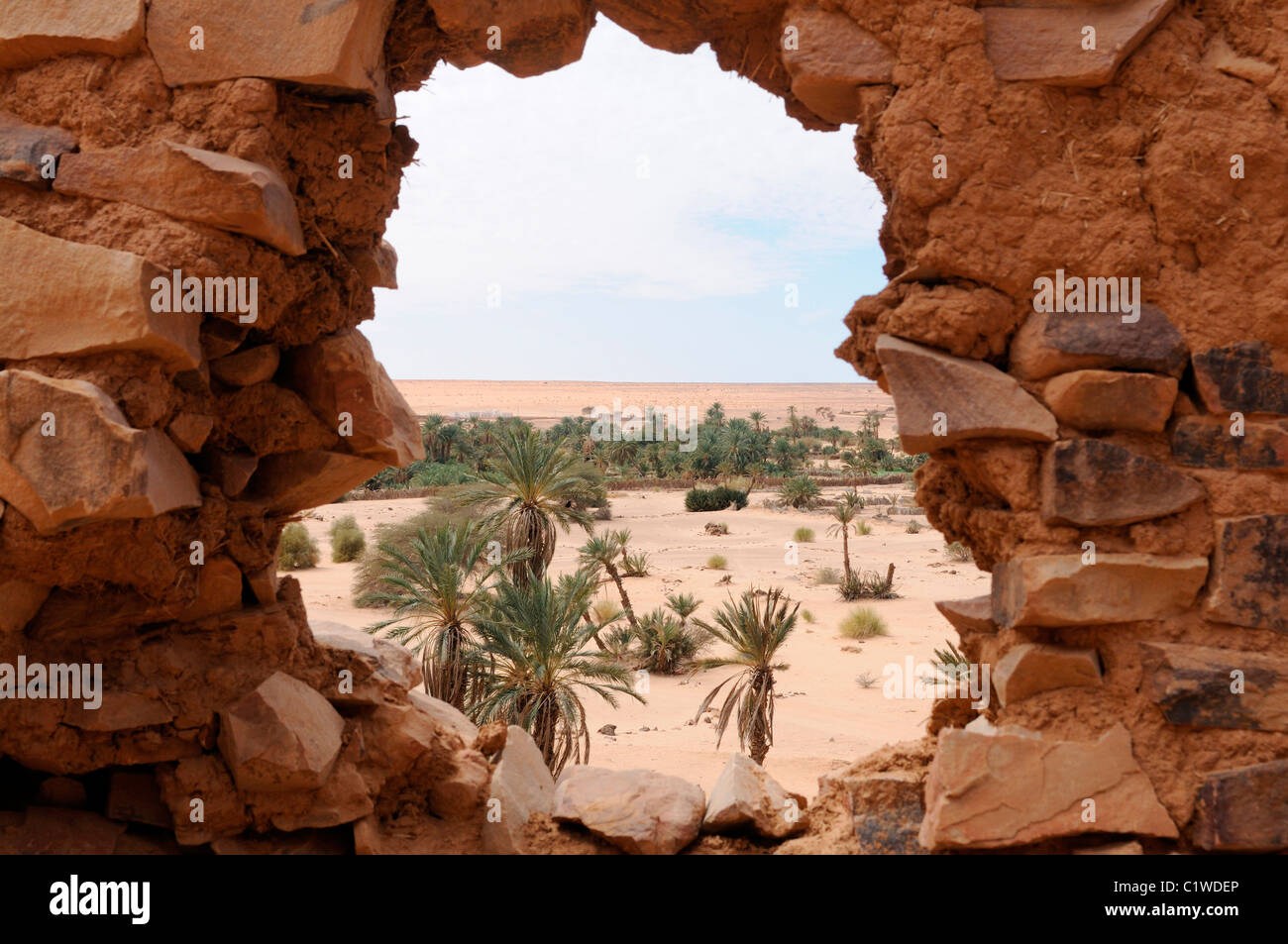 Mauritania, Ouadane, Ruins of the world heritage site of Ouadane Stock ...