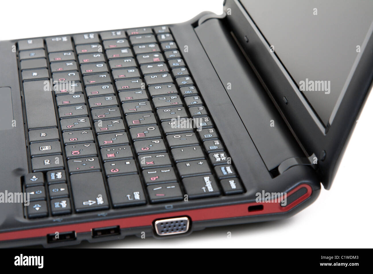 Mobile computer, keyboard of the letter on white background Stock Photo ...