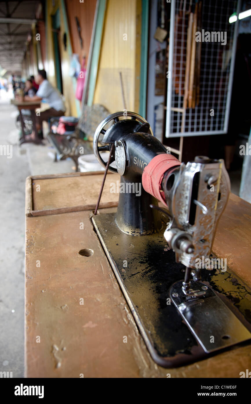 Sewing stalls on the street, Sabah, kota kinabalu, Malaysia Stock Photo ...