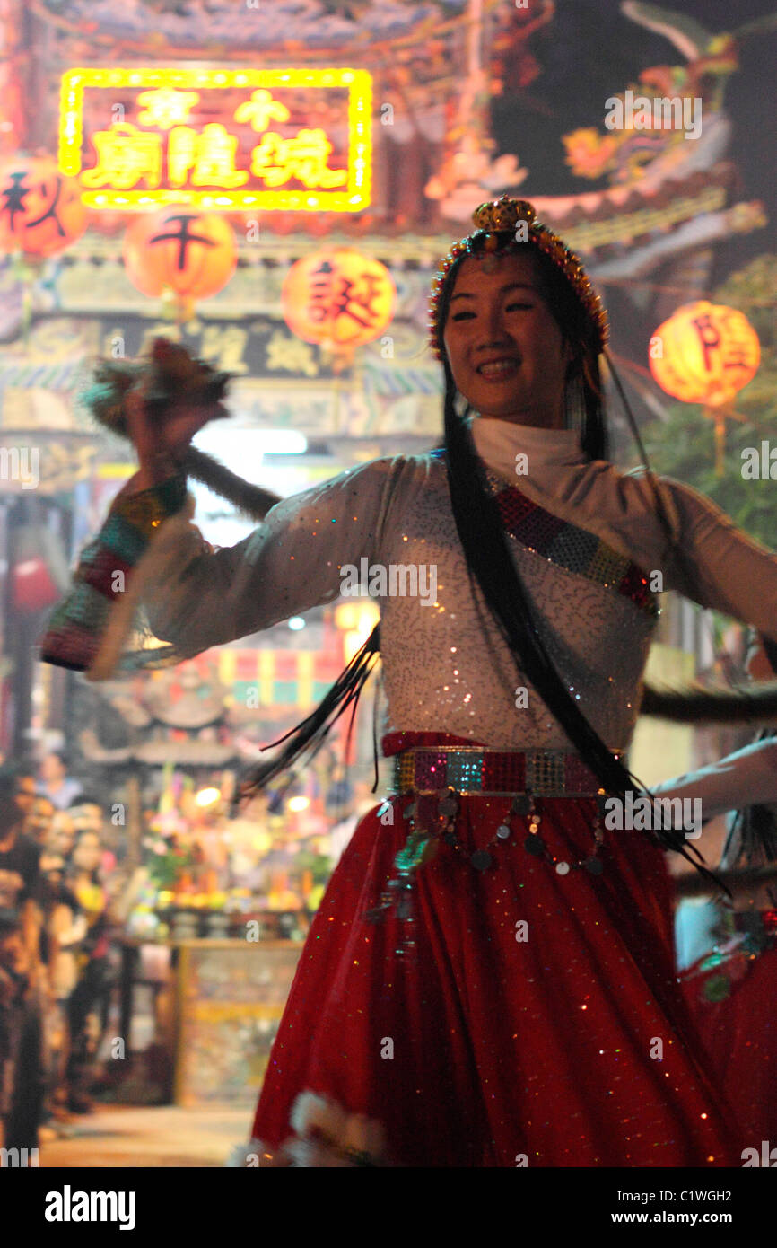 Temple dancer performing during celebration, Tainan, Taiwan Stock Photo ...