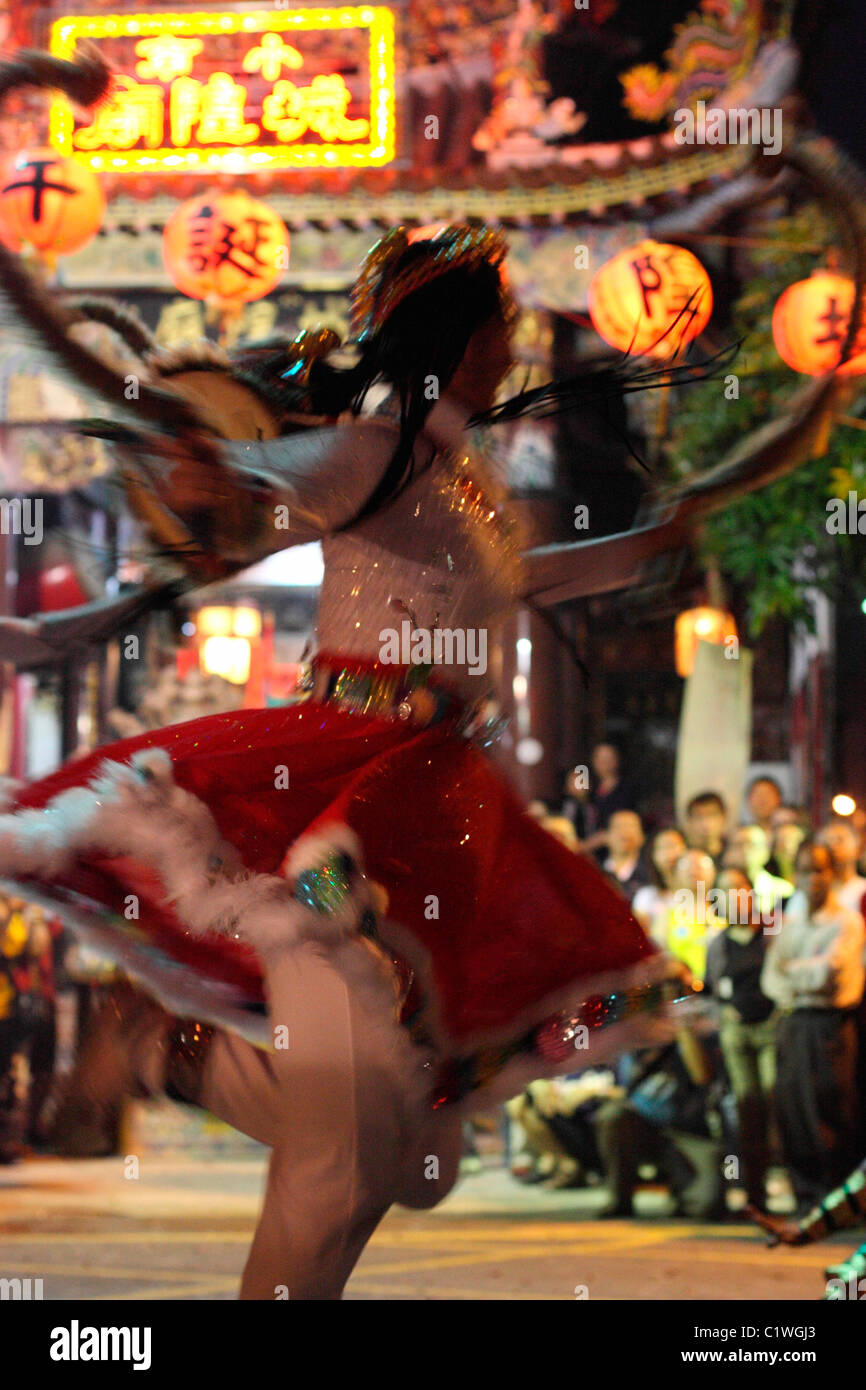 Temple dancers performing during celebration, Tainan, Taiwan Stock ...