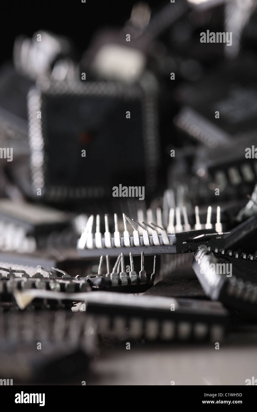 used and broken computer chips Stock Photo - Alamy
