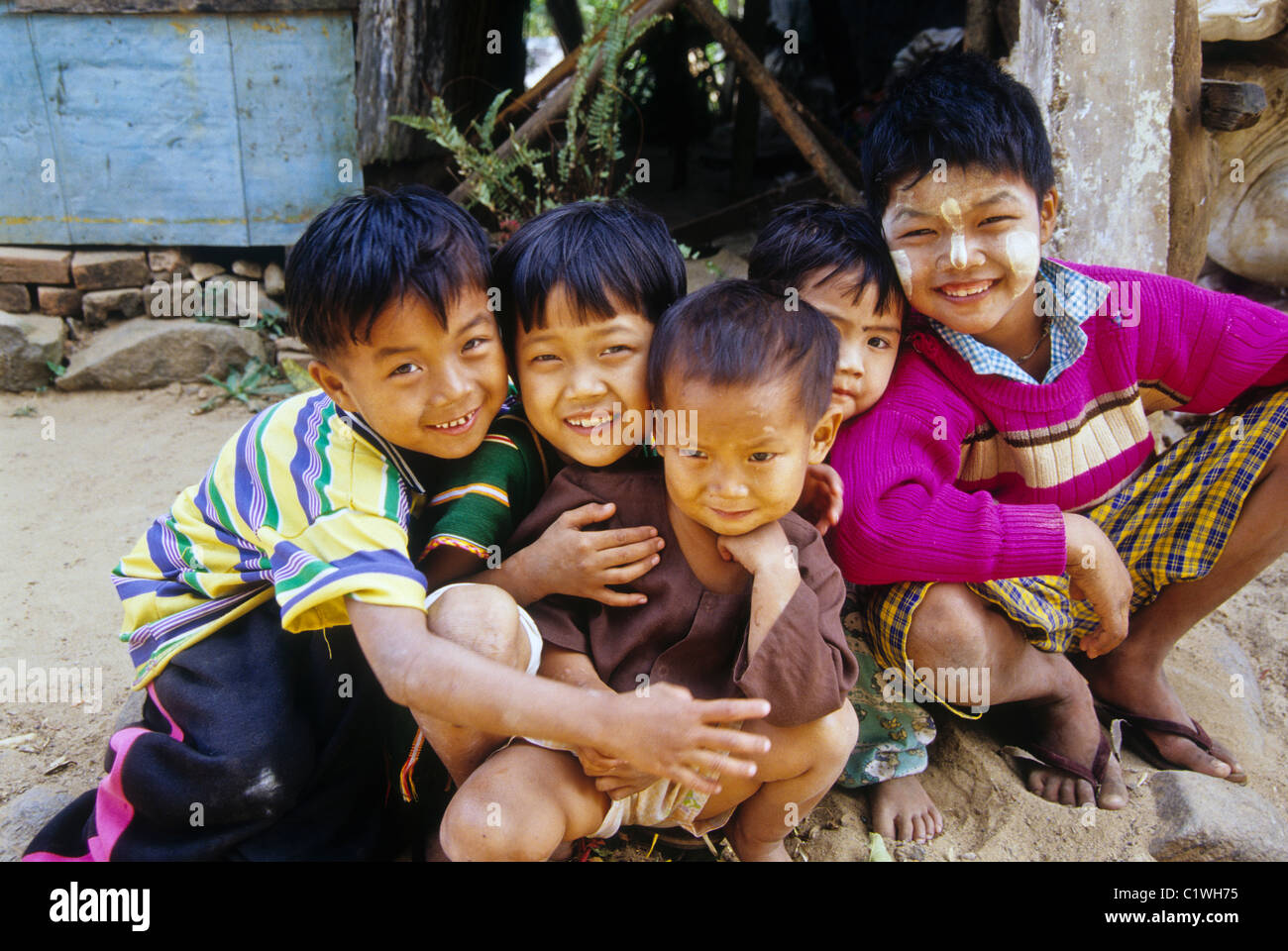 Little boys at Mt. Popa, Myanmar (Burma Stock Photo - Alamy