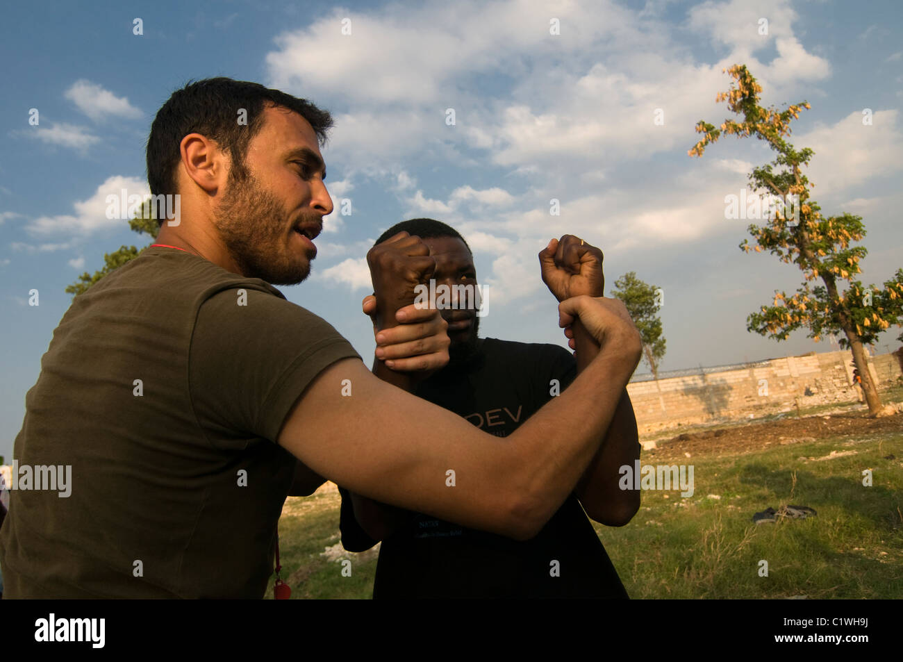 Einav Levy delegation manager of Natan Humanitarian Aid teaching Krav ...