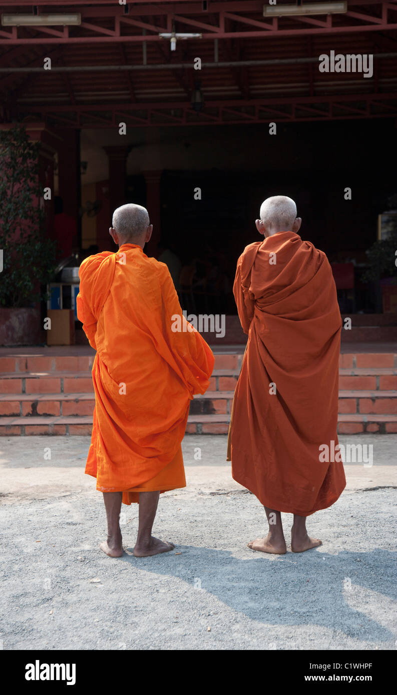 Two Monks in Cambodia Stock Photo - Alamy