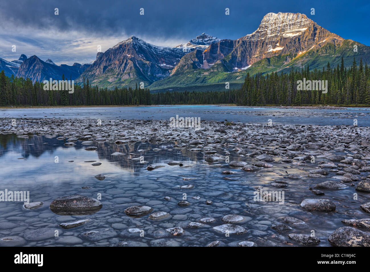 Mount fryatt and the athabasca river hi-res stock photography and ...