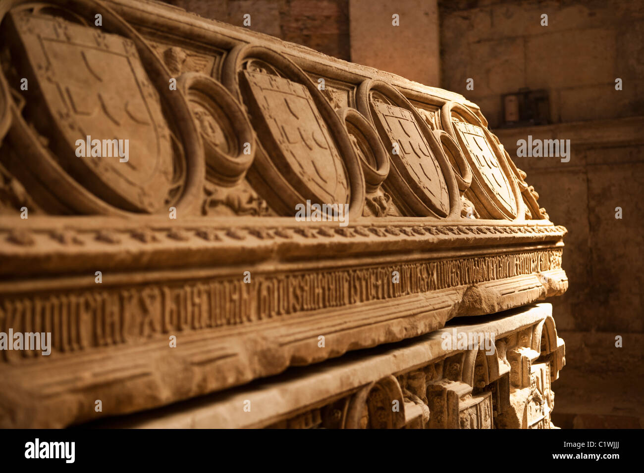 Gothic style stone casket sarcophagus of Ferdinand I of Portugal ...