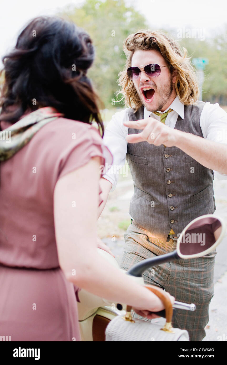 Man scolding his girlfriend Stock Photo - Alamy