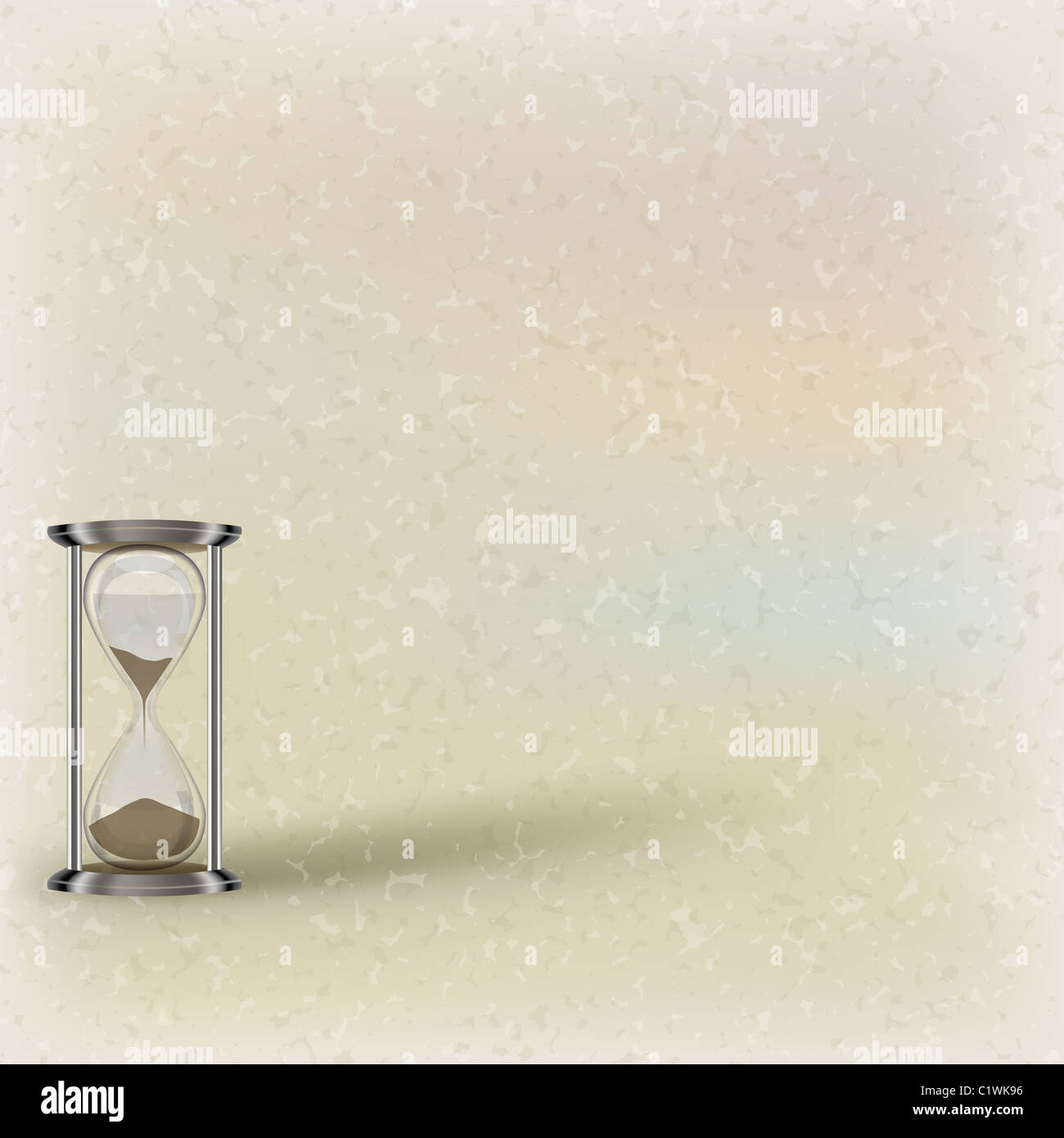 abstract illustration with hourglass on beige background Stock Photo ...