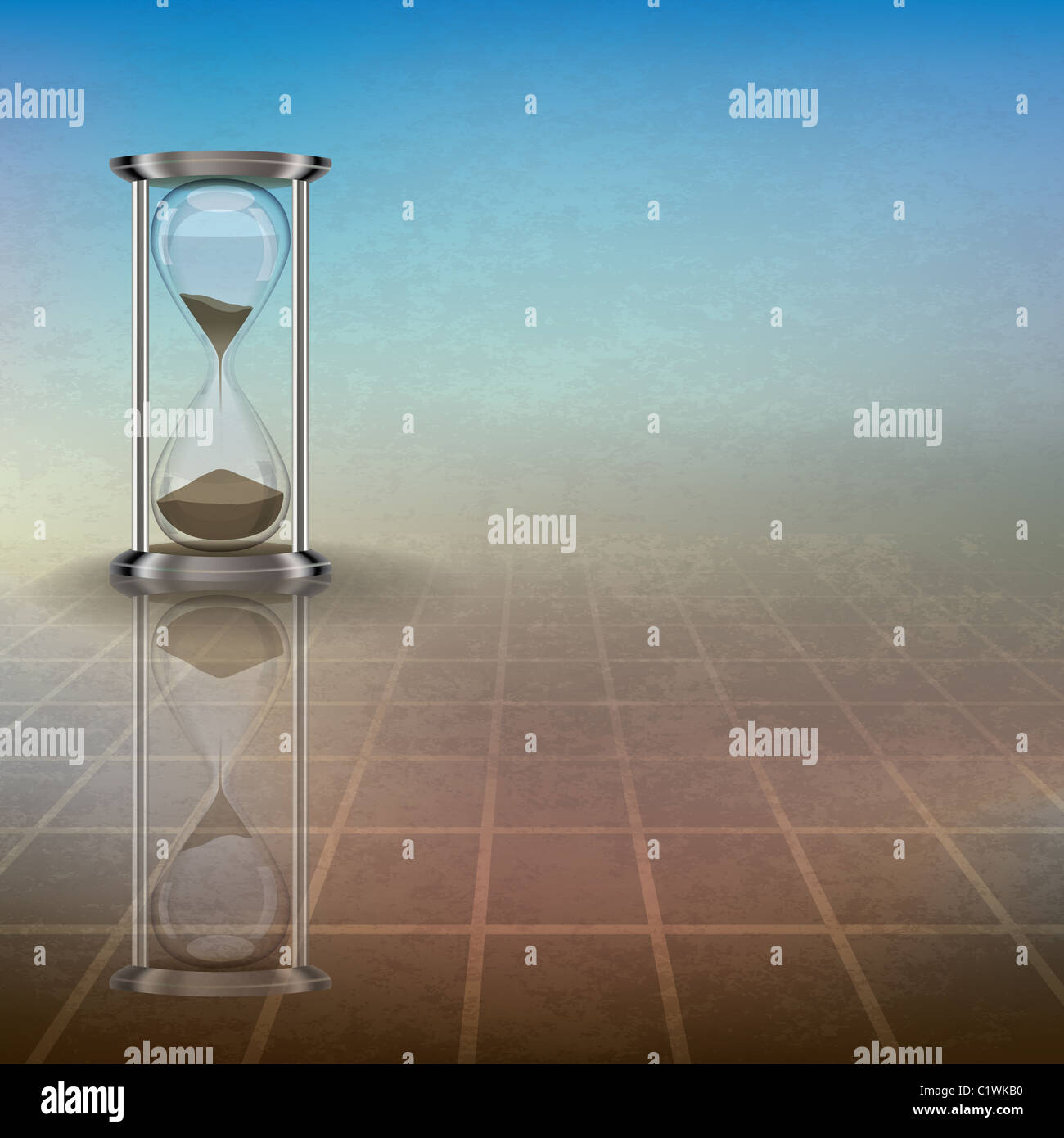 Shiny hourglass on blue background hi-res stock photography and images ...