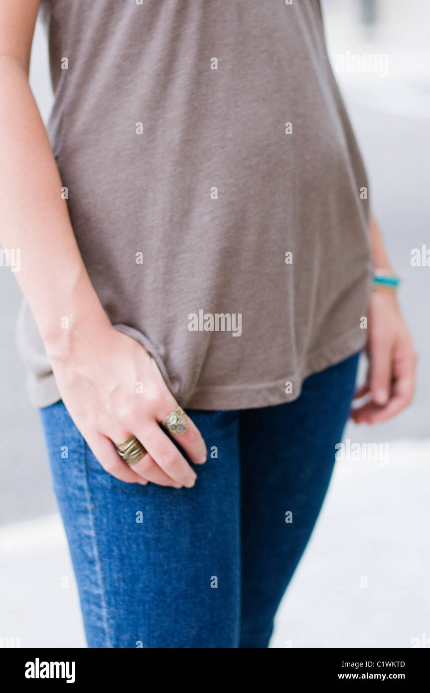 Mid section view of a pregnant woman Stock Photo - Alamy