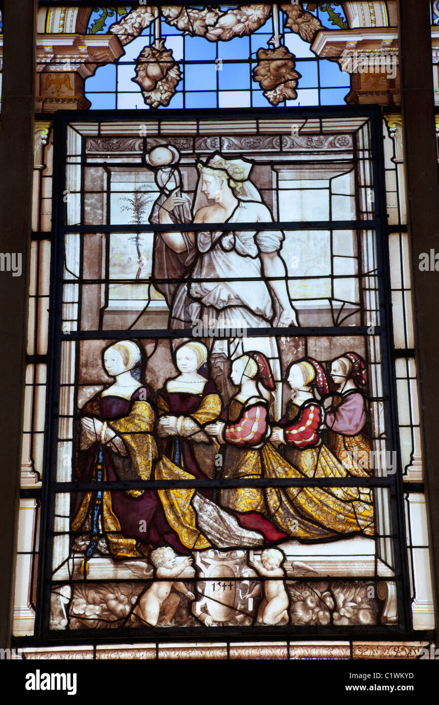 France,Ile-de-France,Chantilly,Chateau de Chantilly,The Chapel,Stained ...