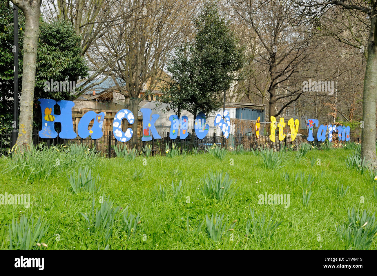 Hackney City Farm sign London England UK Stock Photo - Alamy