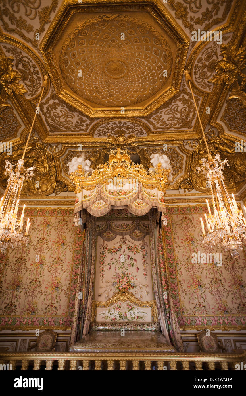 France,Paris,Versailles,Palace de Versailles,The Queen's Chamber Stock ...