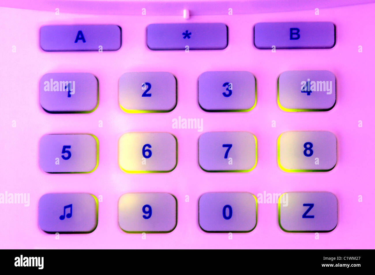 Alarm keypad close up Stock Photo - Alamy
