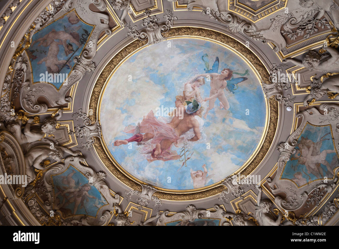 France,Ile-de-France,Chantilly,Chateau de Chantilly,Ceiling of The ...