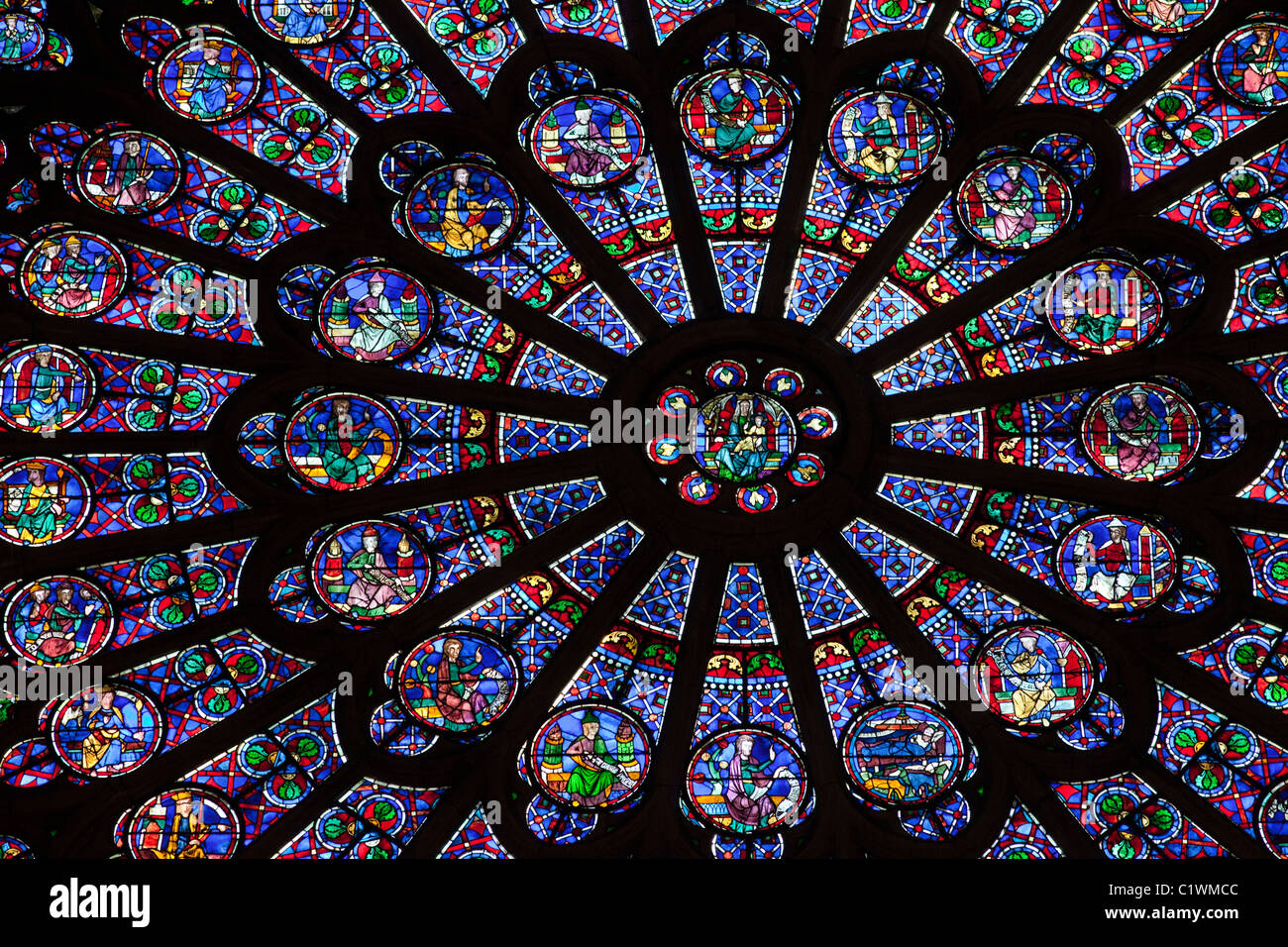 France,Paris,Notre Dame,Stained Glass Rose Window Stock Photo - Alamy
