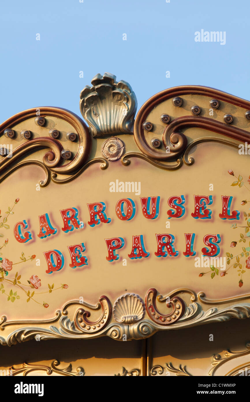 High section view of a carousel, Paris, France Stock Photo - Alamy