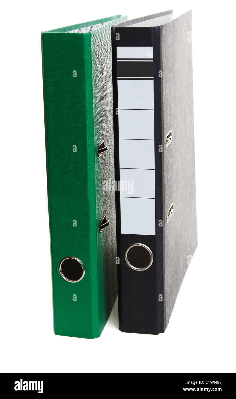 Green and dark gray office folder on a white background Stock Photo - Alamy