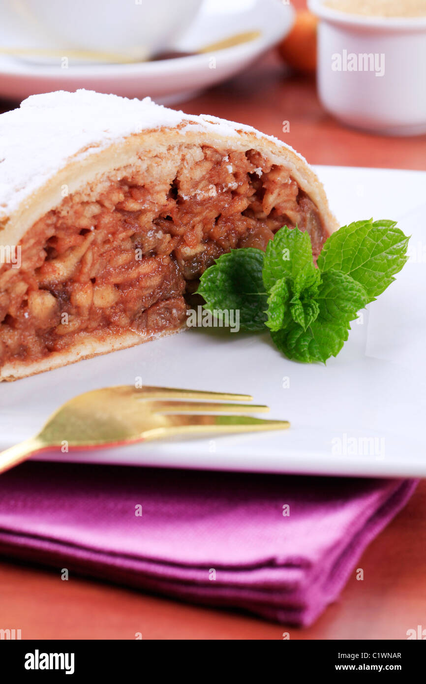Apple strudel pie dessert tea hi-res stock photography and images - Alamy