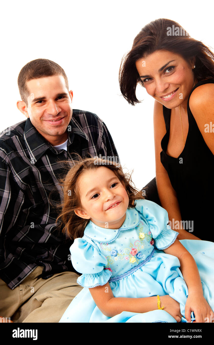 Beautiful family portrait on white background Stock Photo - Alamy