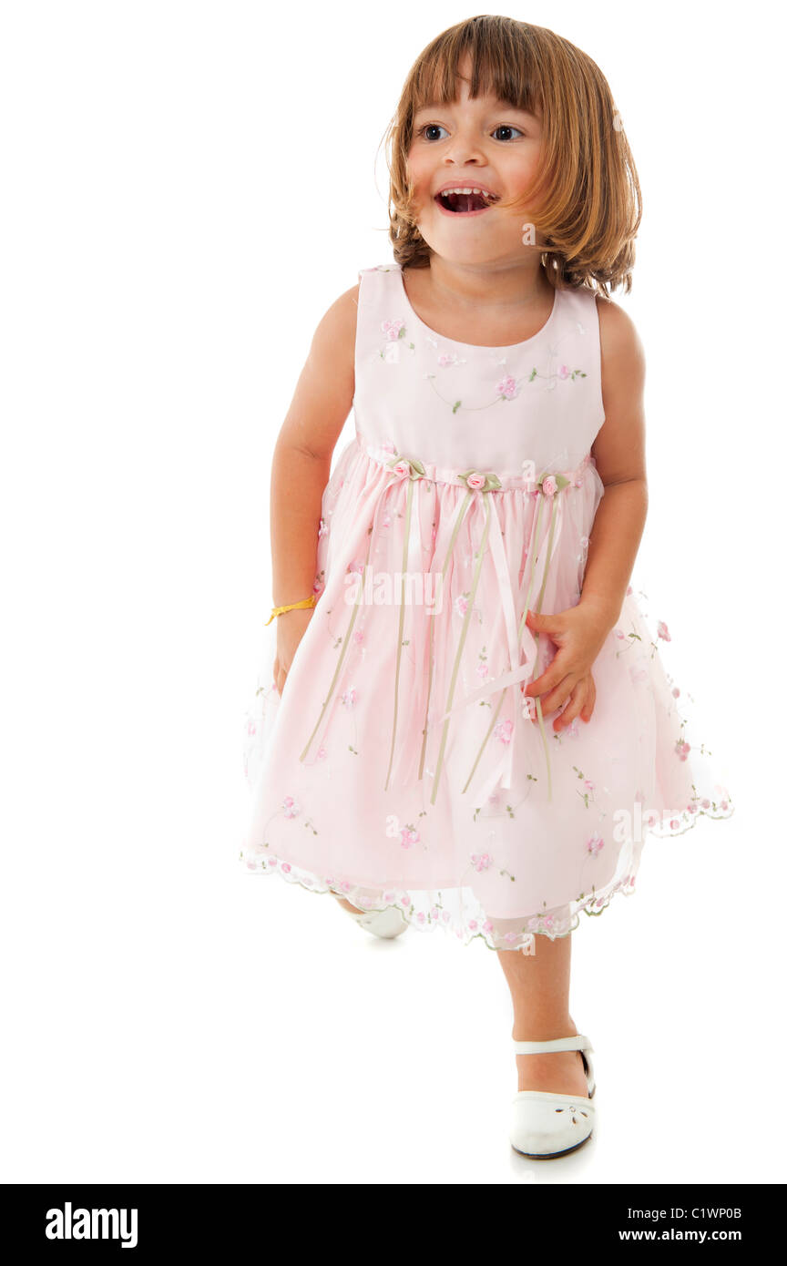 Portrait of beautiful child smiling on white background Stock Photo - Alamy